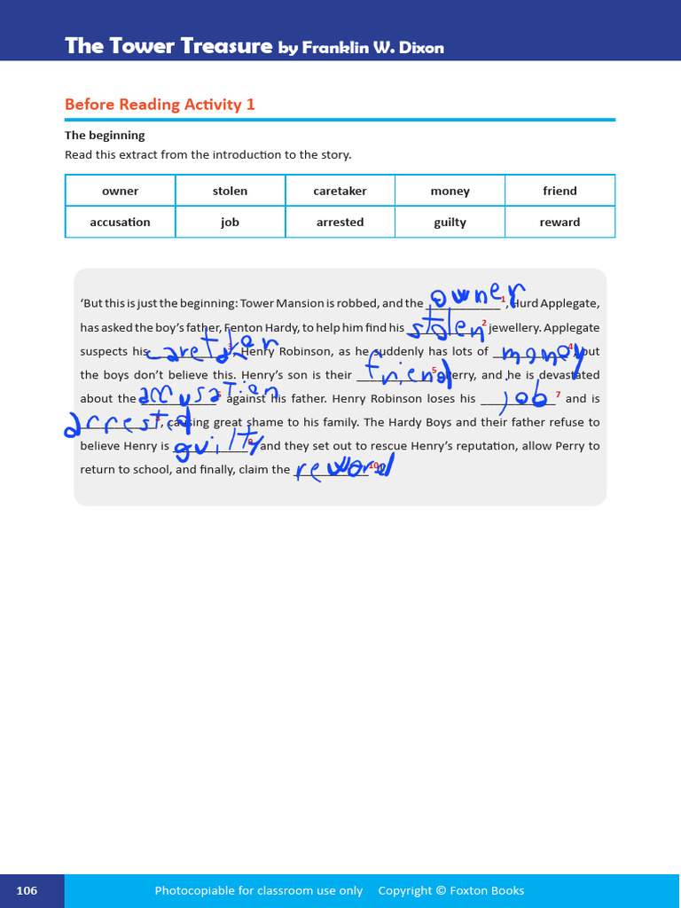 Before Reading Activity - Done | PDF