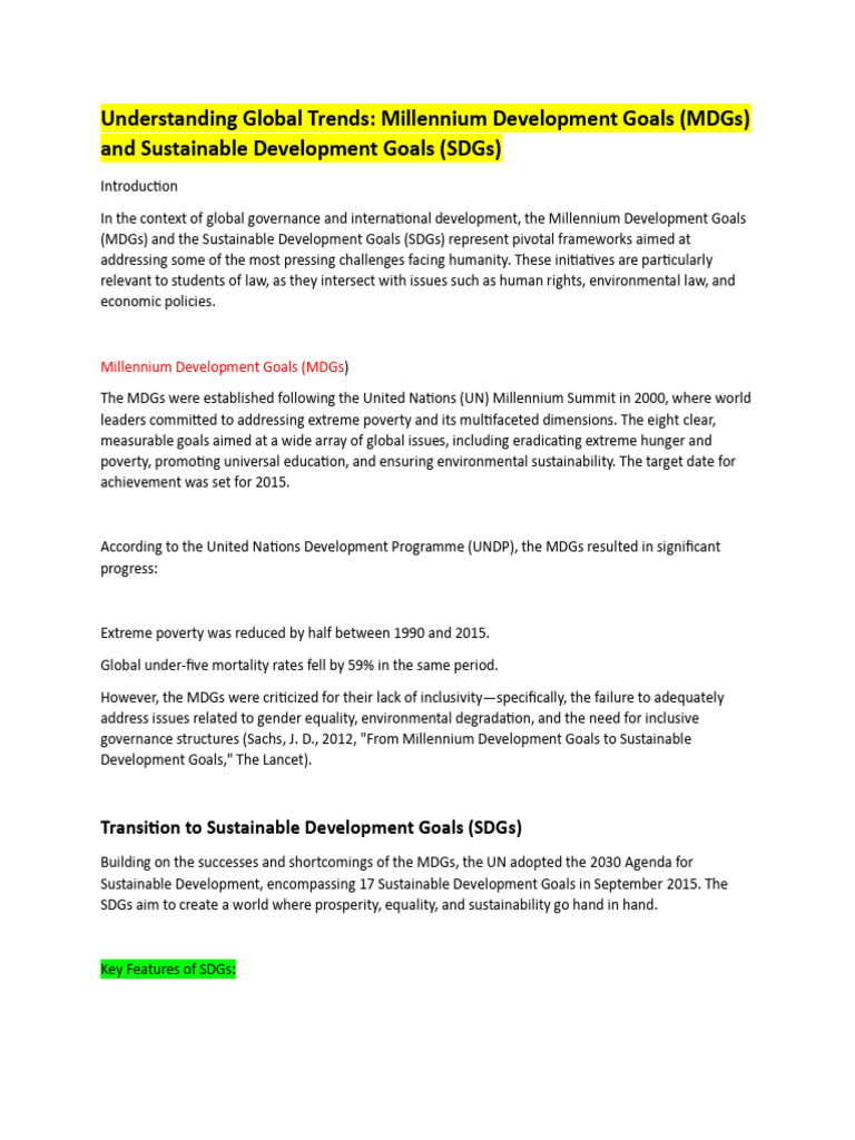 Understanding Global Trends | PDF | Millennium Development Goals ...