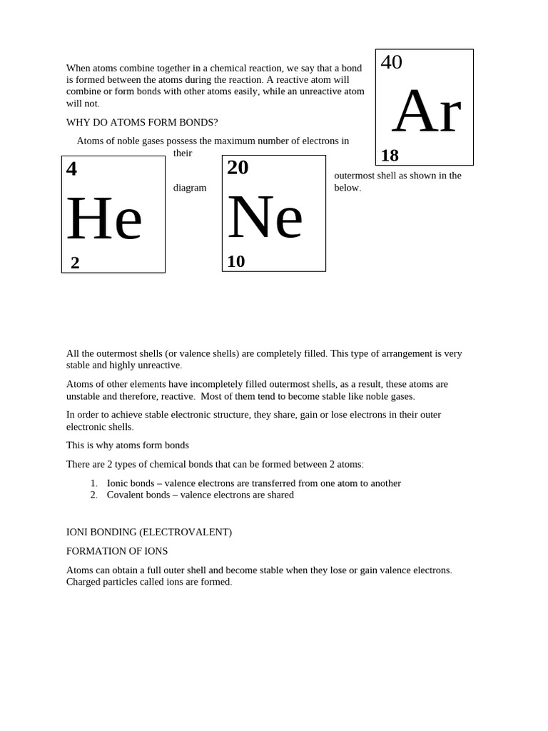 When Atoms Combine Together in A Chemical Reaction | PDF | Ion | Atoms