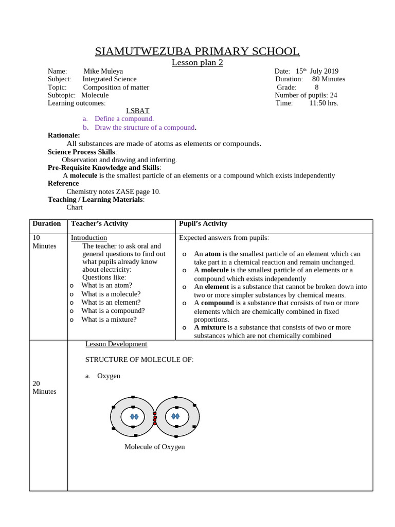3. Molecule of Oxygen | PDF | Chemical Substances | Chemical Compounds