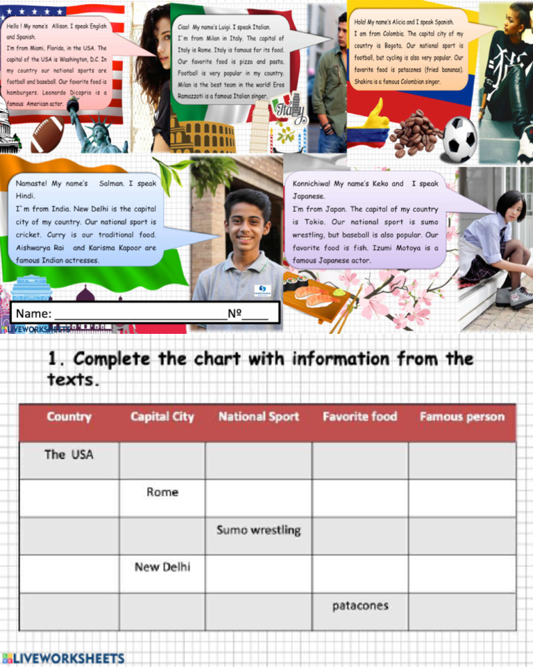 Countries and Nationalities - Reading Comprehension | PDF