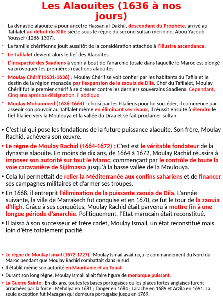 Histoire des Alaouites au Maroc | PDF | Maroc