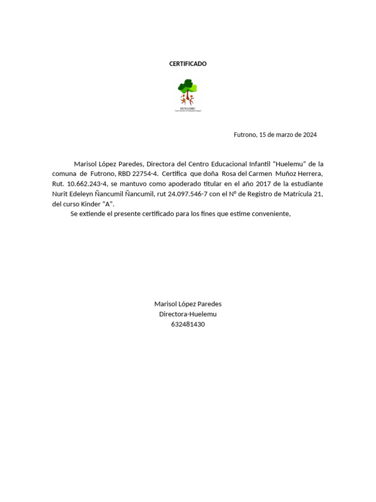 CERTIFICADO Apoderado | PDF