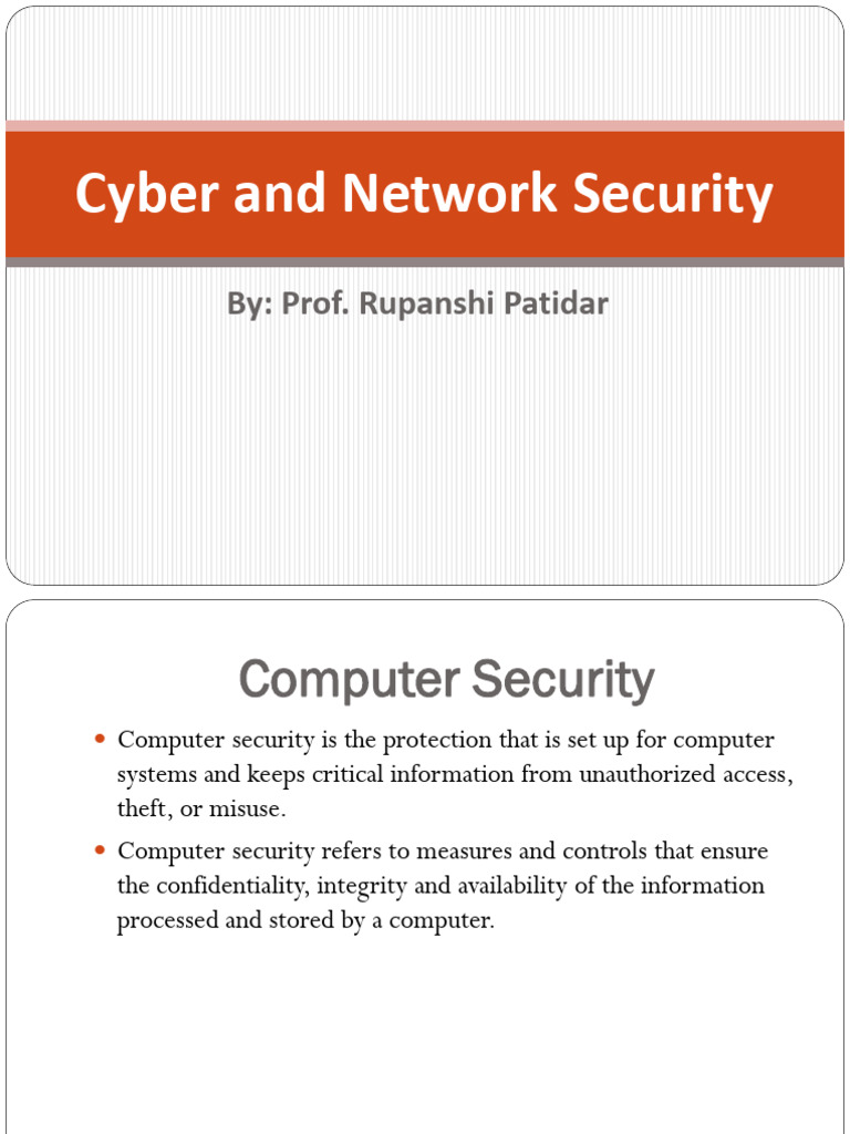 Cyber and Network Security Unit 1 | PDF | Malware | Security