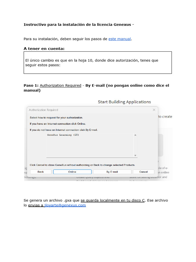 Instructivo para La Instalación de La Licencia Genexus | PDF