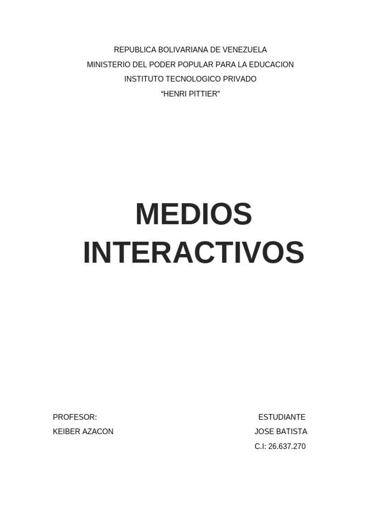 Medios Interactivos | PDF | Multimedia | Diseño