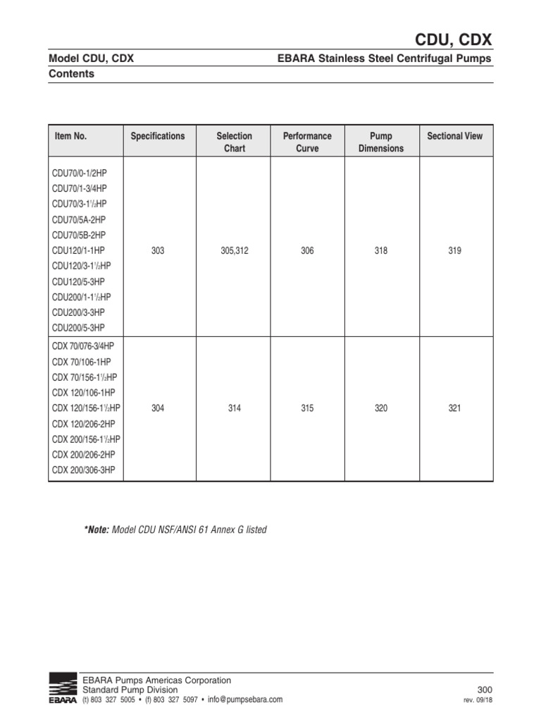 CDU-CDX_Tech (1) | PDF | Pump | Electric Motor