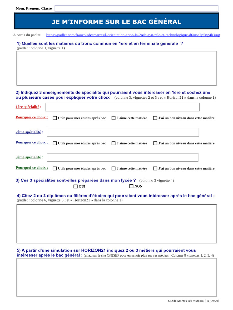 questionnaire bac gen | PDF