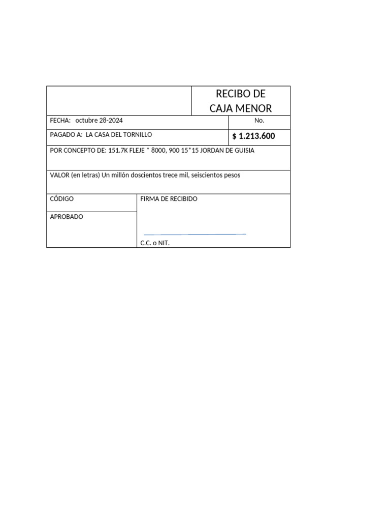 Deletrear Plantando Rboles Grado Recibo De Caja Ejemplo S Bado/recibo De Caja Menor