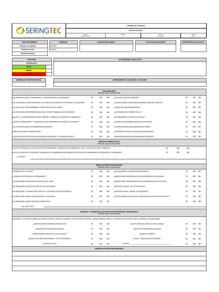 Fr02-Pd05-Gi Permiso de Trabajo | PDF