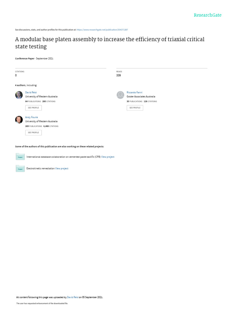 Reid Et Al (2021) - A Modular Base Platen Assembly To Increase The CSL ...