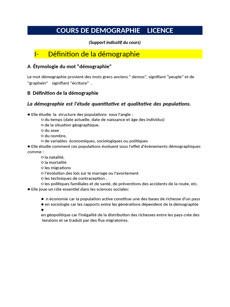 Introduction à la démographie et ses méthodes | PDF | Main-d'œuvre ...