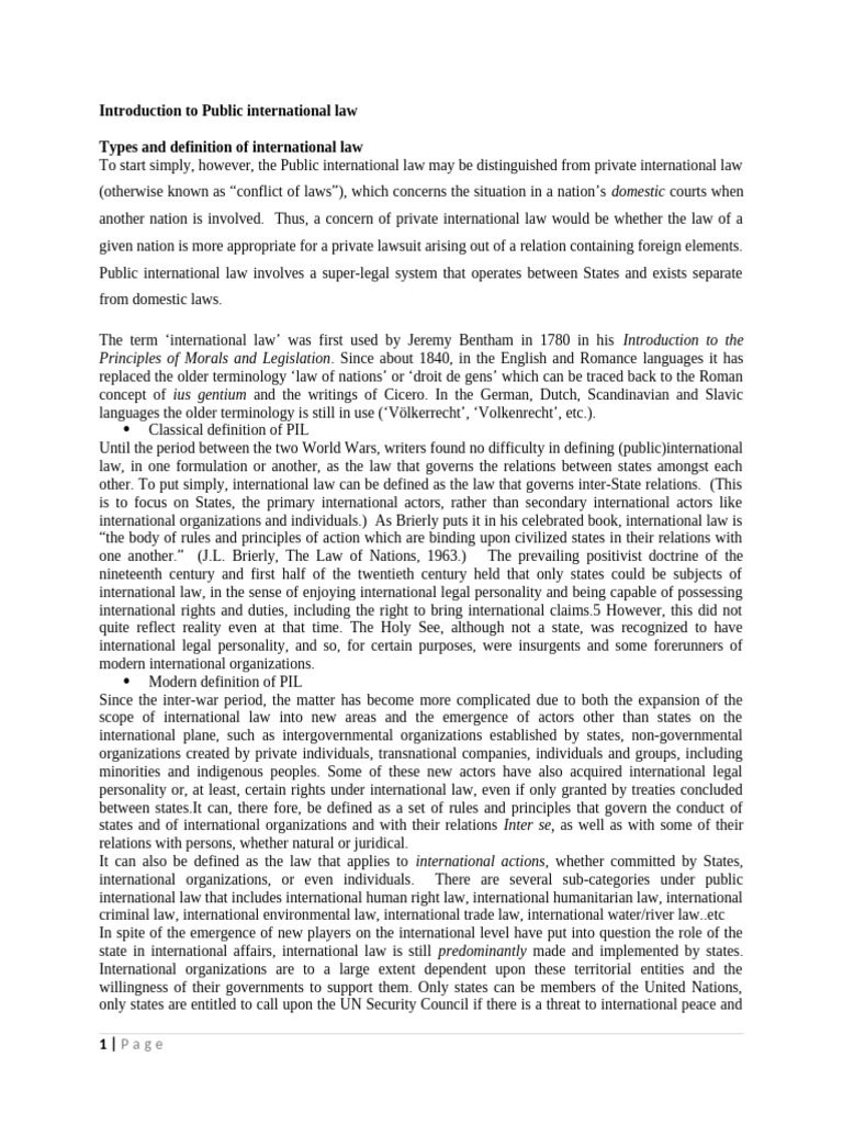 Chapter 1 Pil | PDF | International Law | Political Science