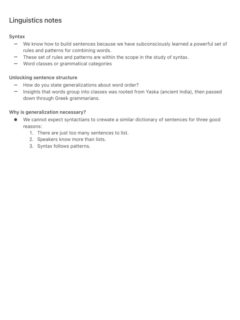 Linguistics notes | PDF