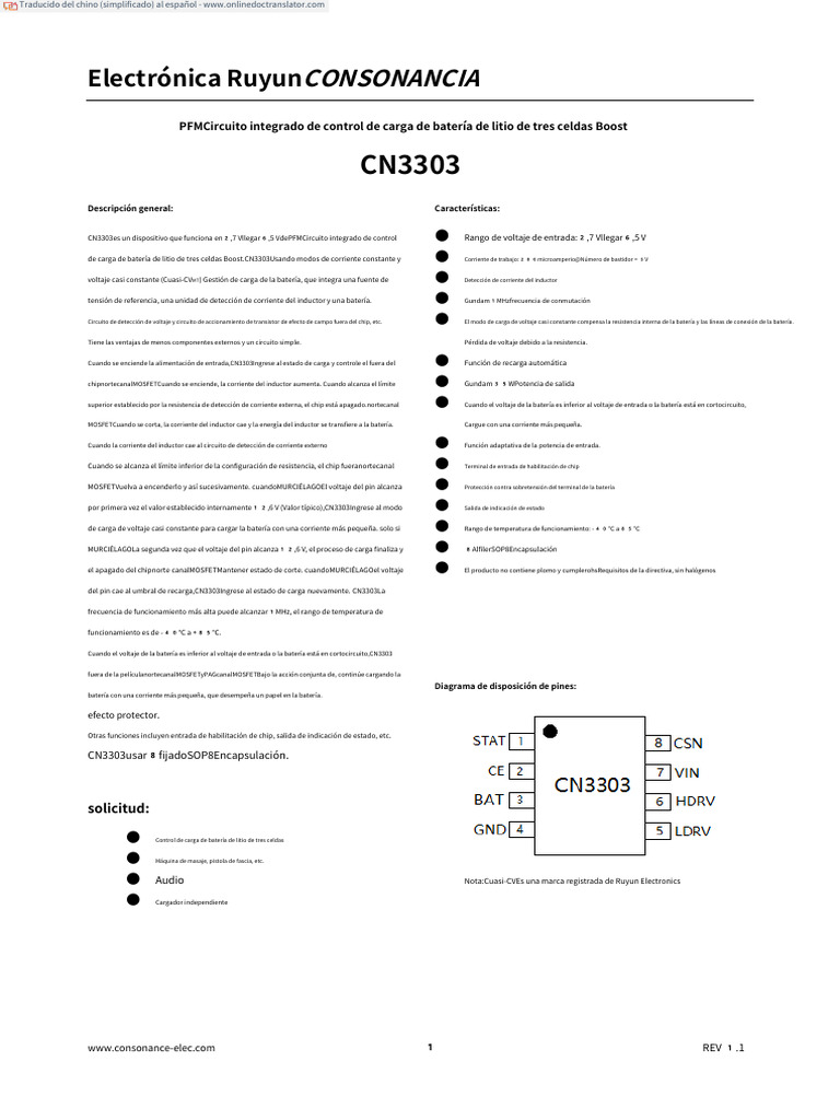 ShangHai Consonance Elec CN3303 C3034873.Zh CN - Es | PDF | Red ...