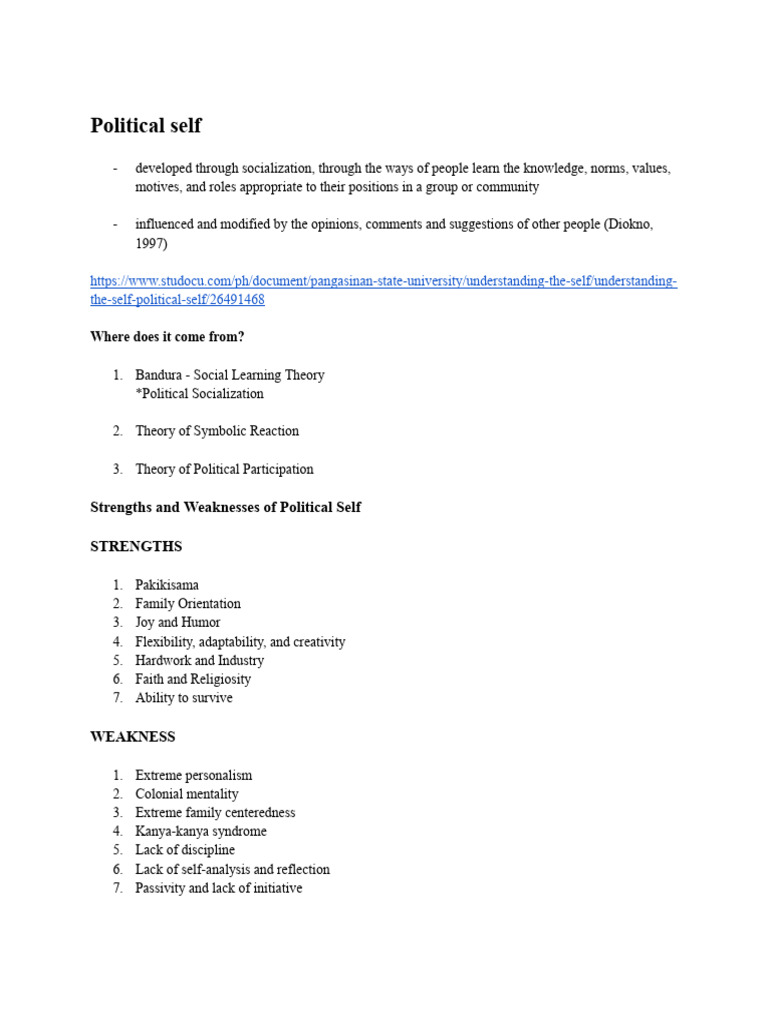 UTS Political Self | PDF
