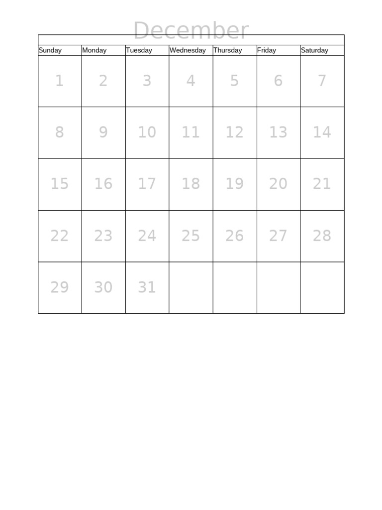 December 2024 Calendar and Charts | PDF