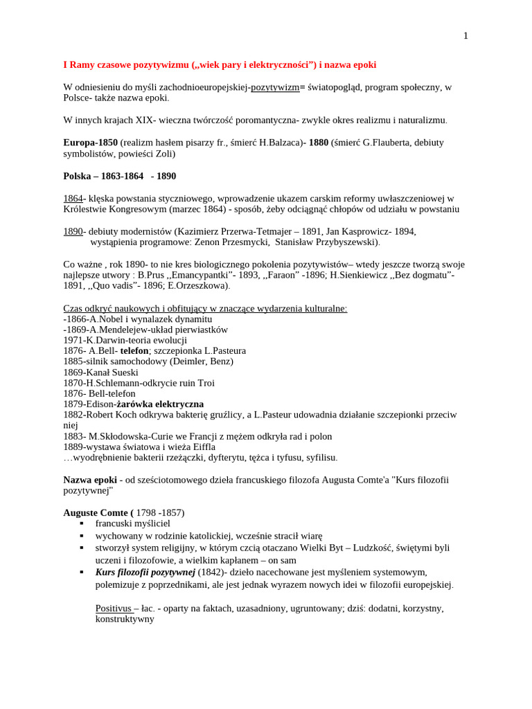 pozytywizm_wprowadzenie | PDF
