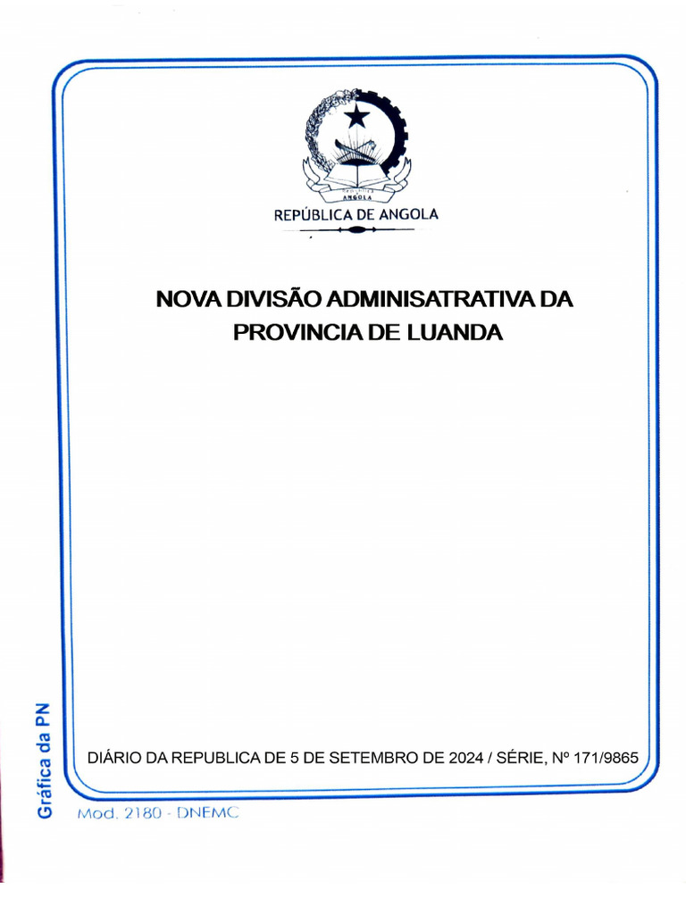 Nova Divisão Administrativa de Luanda | PDF | Infraestrutura de transporte | Infraestrutura ...