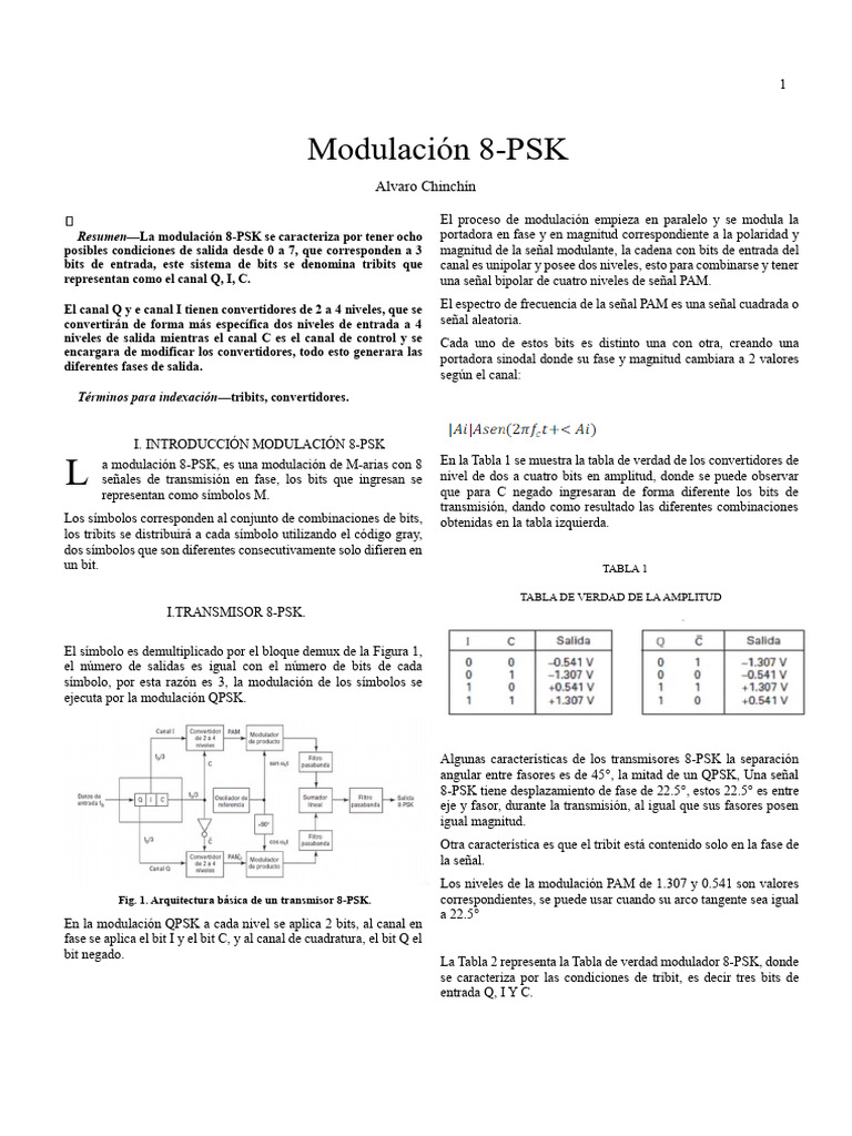 Modulacion 8-PSK - Paralelo A - Semipresencial-Seccion 1 | PDF ...