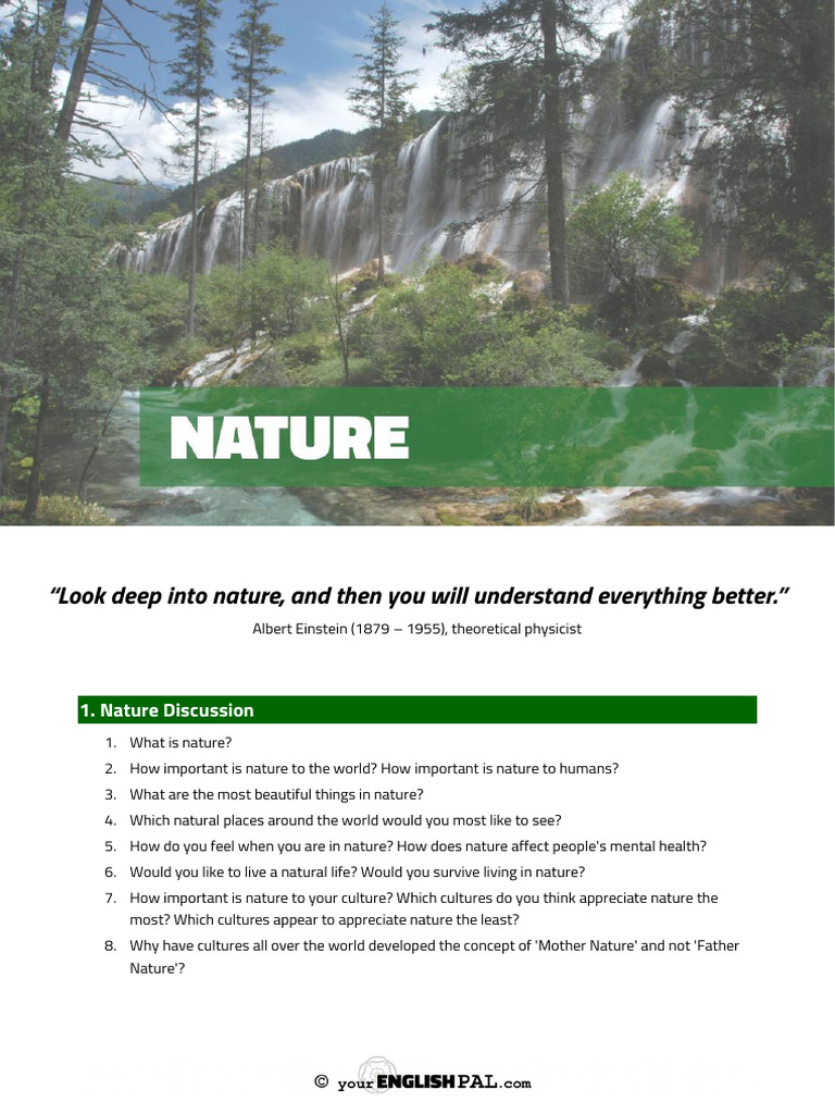 Your-English-Pal-ESL-Lesson-Plan-Nature-Student-v2 4 | PDF | Noun ...