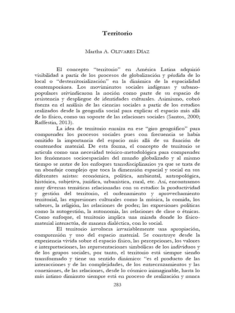 Concepto de Territorio en América Latina | PDF | Sociedad | Geografía