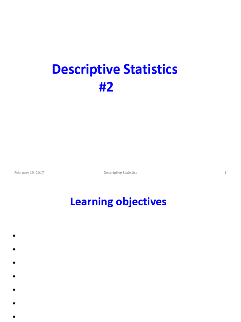 2descriptive 1statistics | PDF | Level Of Measurement | Statistics