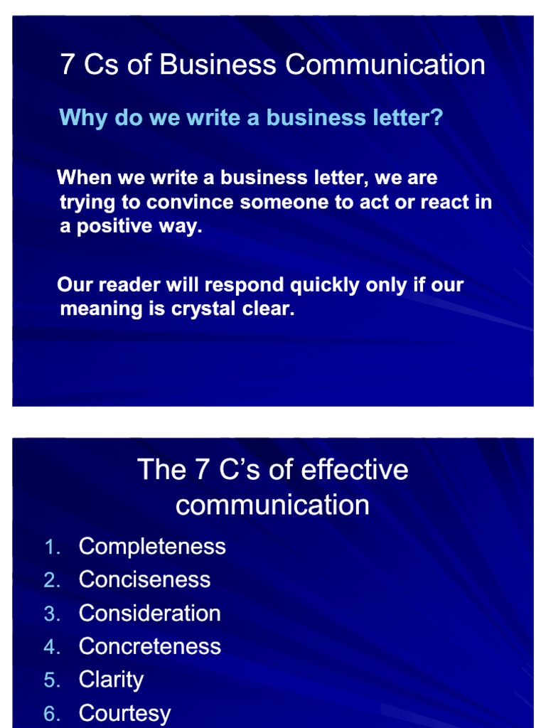The 7 Cs of Effective Business Communication: Maximizing Clarity ...