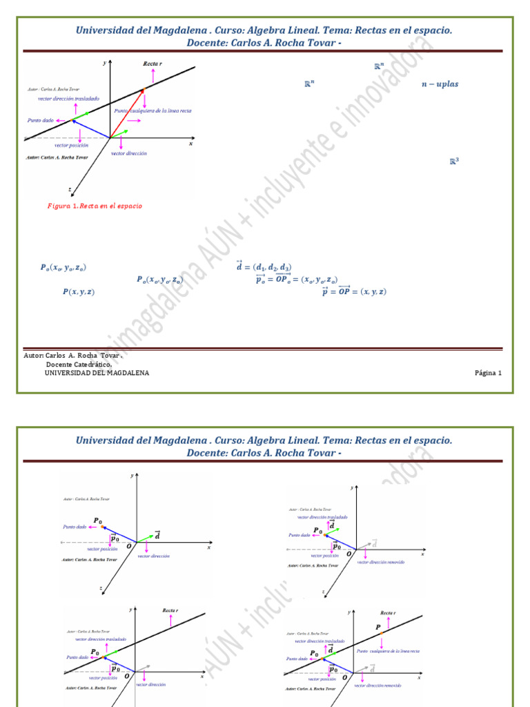 Rectas en El Espacio. V 3 | PDF | Ecuaciones | Álgebra lineal