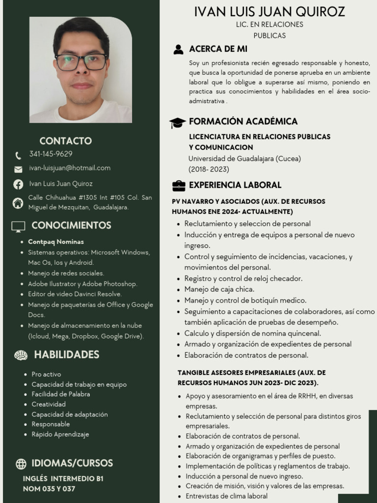 CV - Luis Juan Quiroz Ivan 01-1 | PDF | Gestión de recursos humanos | Software