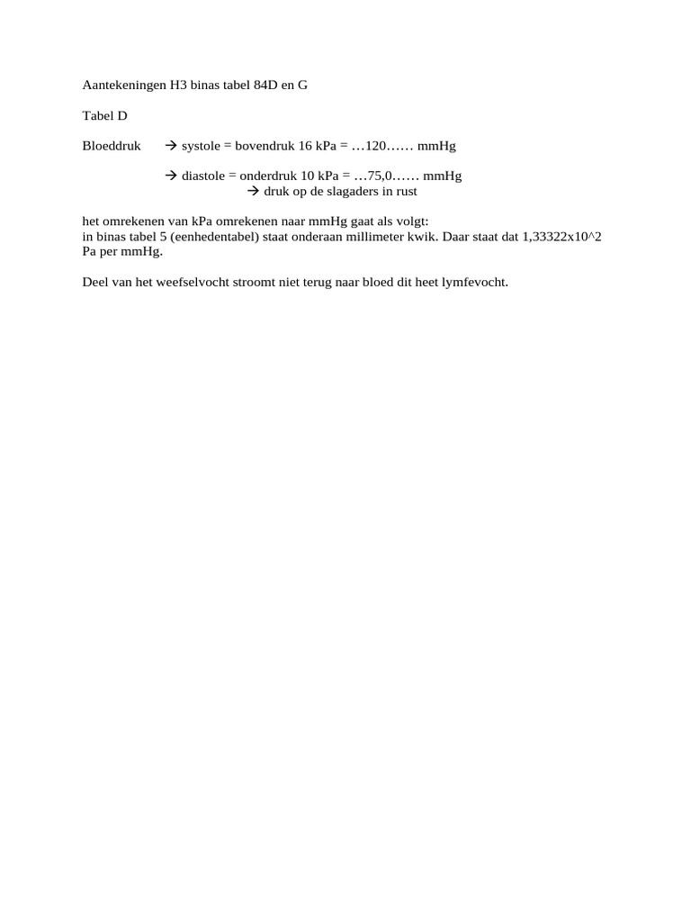 Aantekeningen H3 Binas Tabel 84D | PDF