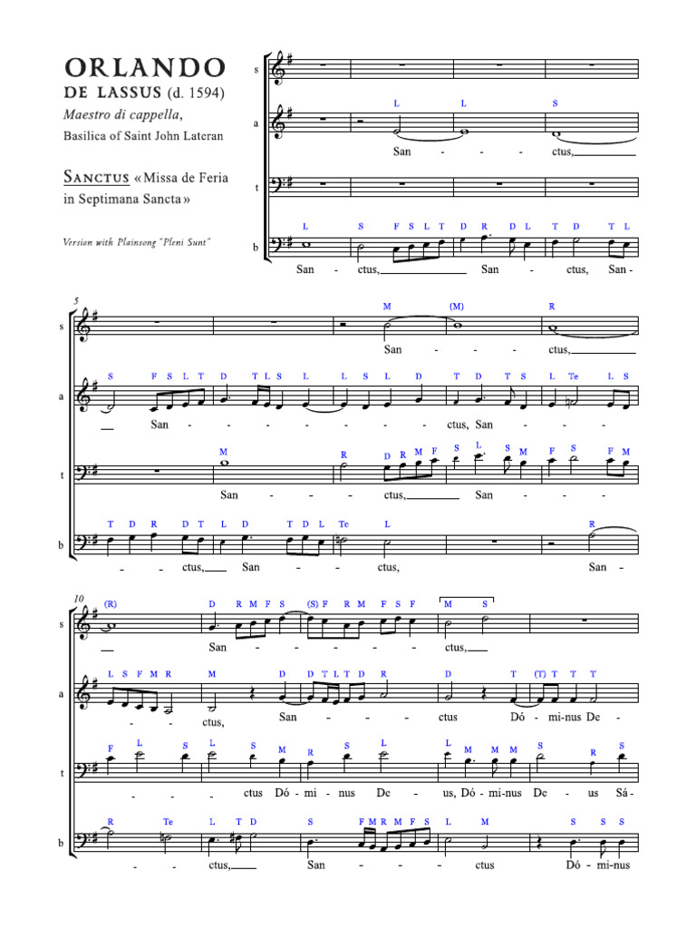 Sactus Orlando Di Lassus | PDF