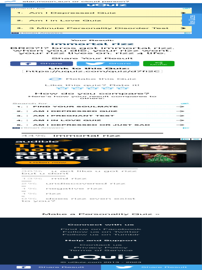 Results for quiz rizz quiz (test yo rizz) | PDF