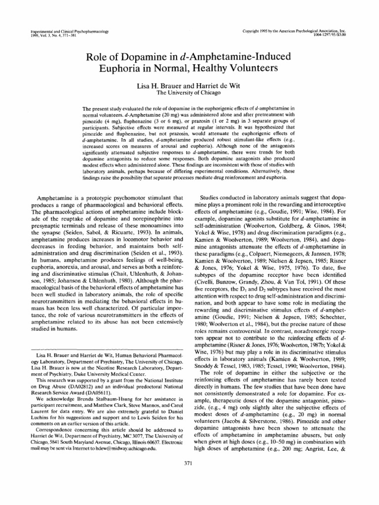 Amphetamine and Dopamine | PDF | Dopamine | Medicinal Chemistry