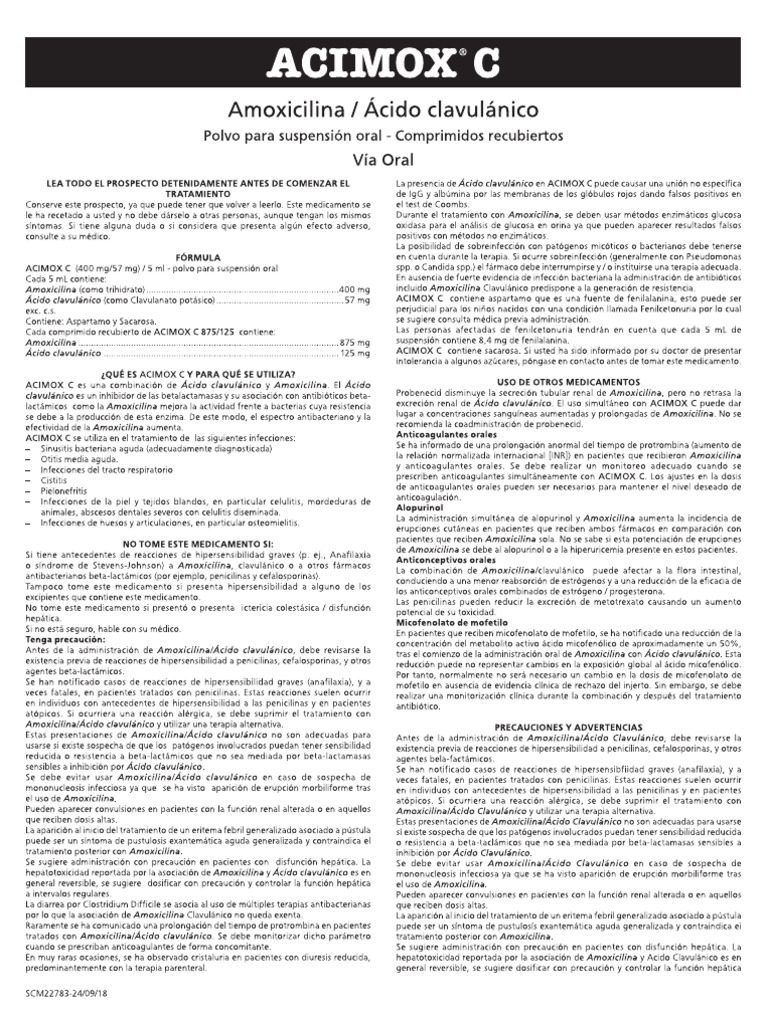 Inserto Acimox C Rowe | PDF