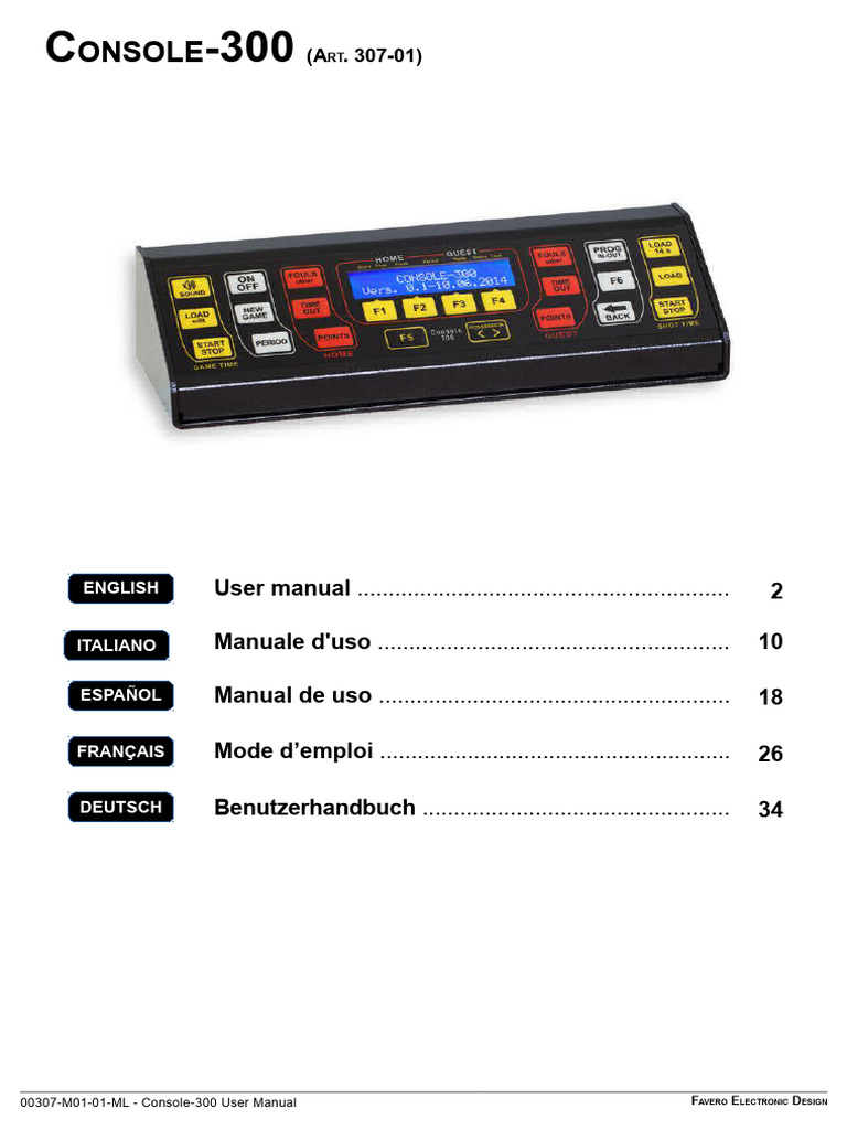 00307-M01-01-ML - Console-300 User Manual | PDF | Power Supply | Waste
