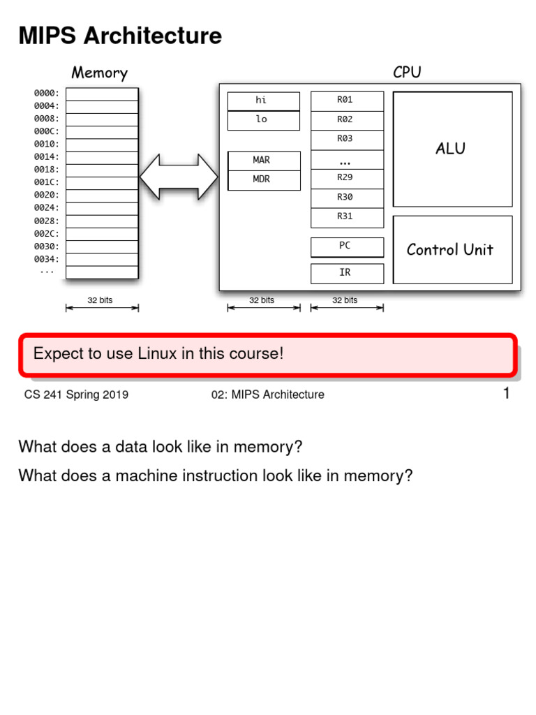 02-MIPS | PDF | Central Processing Unit | Computer Data Storage