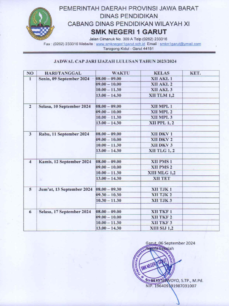 Jadwal Cap Jari 2023-20240001 | PDF