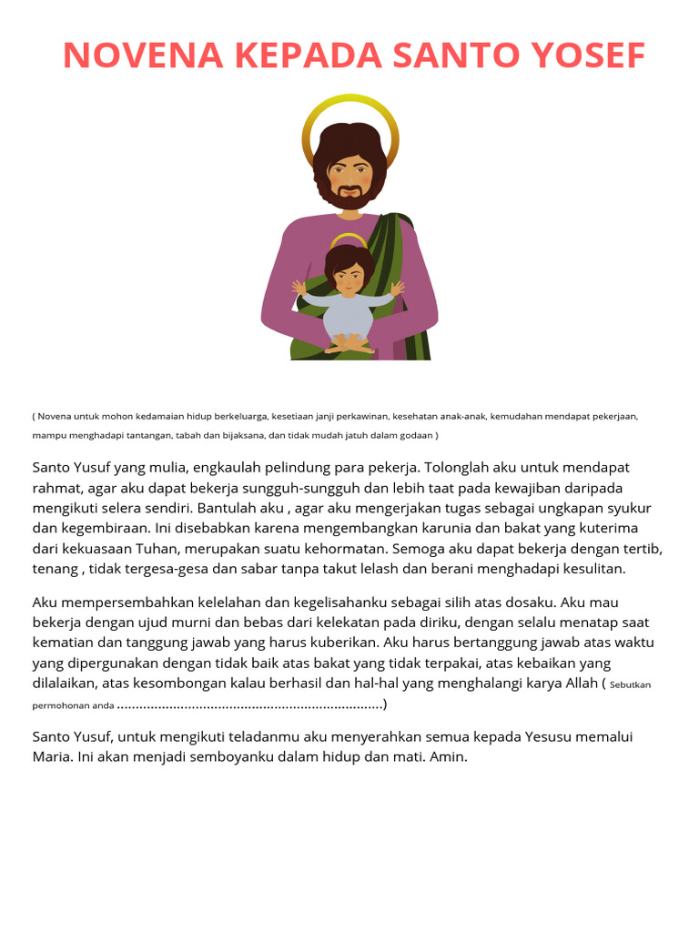 Novena Kepada Santo Yosef | PDF