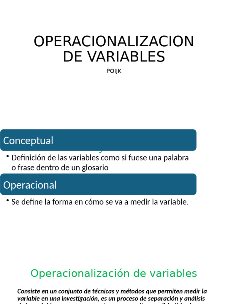 Operacionalizacion de Variables Guia | PDF | Nivel de medida | Medición
