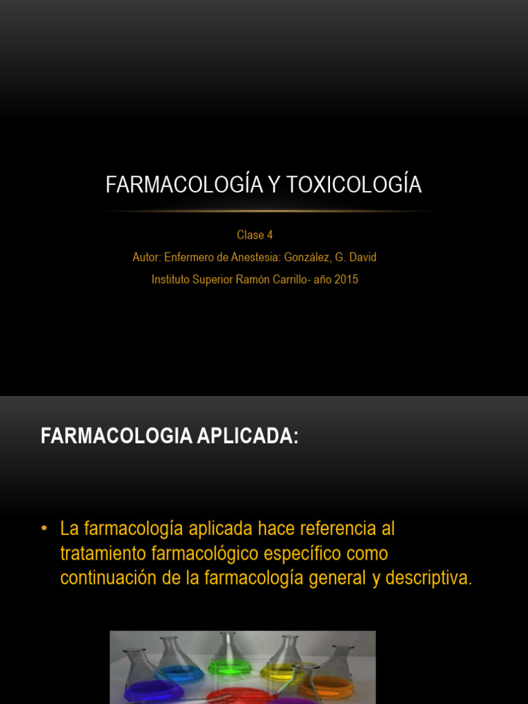 F - TEMA 4 - Farmacologia Aplicada - Doc. Gonzalez David | PDF ...