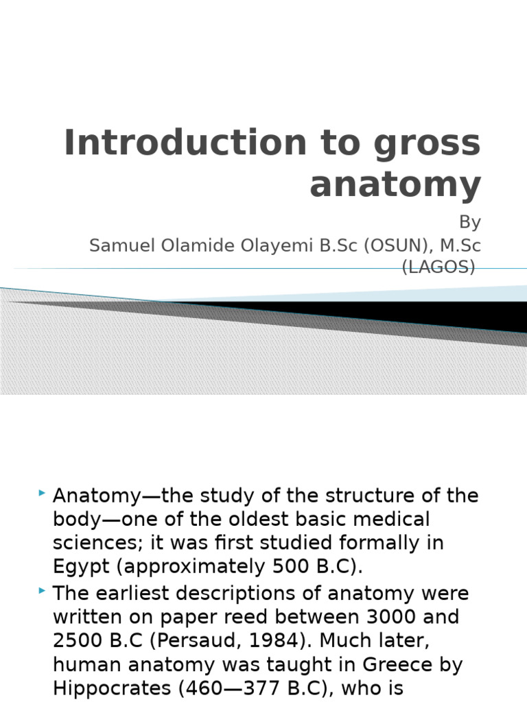 introduction to gross anatomy-1 | PDF | Anatomical Terms Of Motion ...