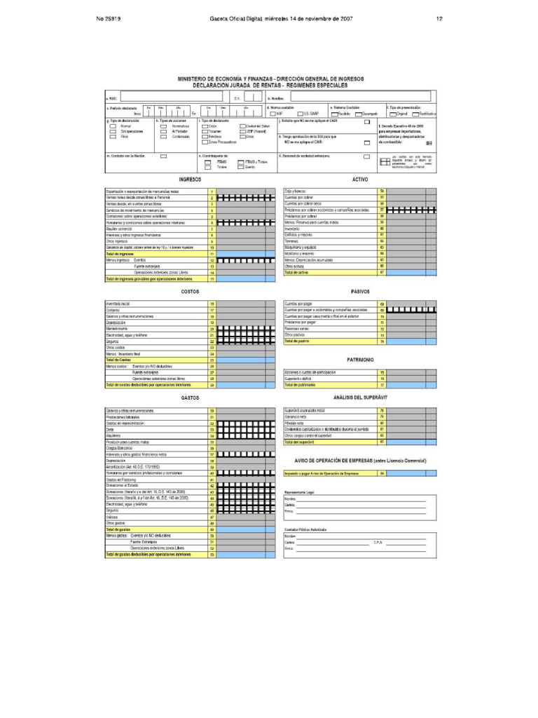 formulario renta zona libre completo | PDF