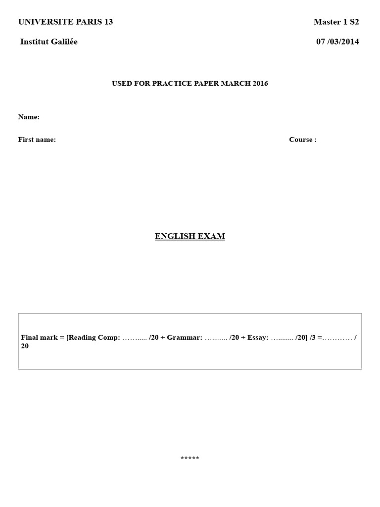 M1 Practice Exam Paper March 2016 (1) | PDF | Laptop | Personal Computers