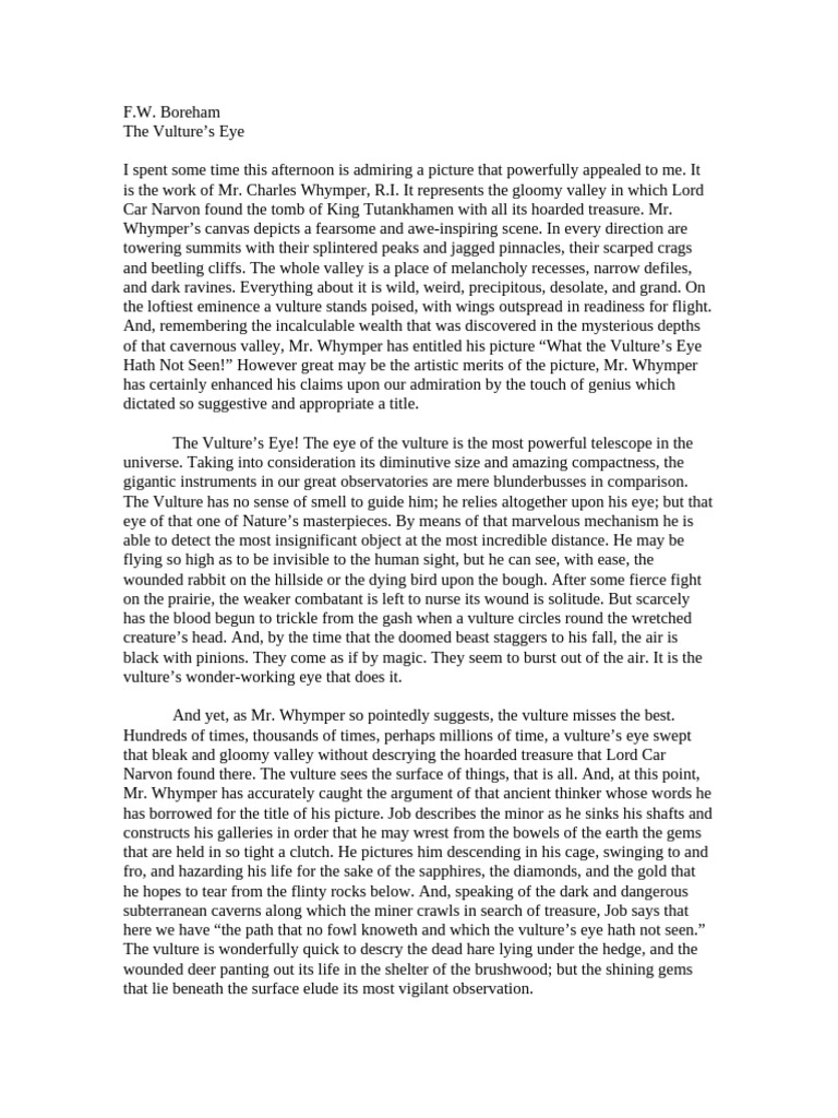 F.W Boreham - The Vultures Eye 2 | PDF