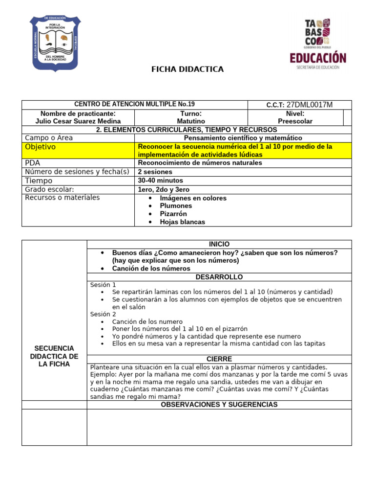 Ficha Didactica | PDF