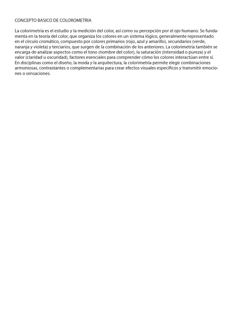 Fundamentos de Colorimetría Básica | PDF