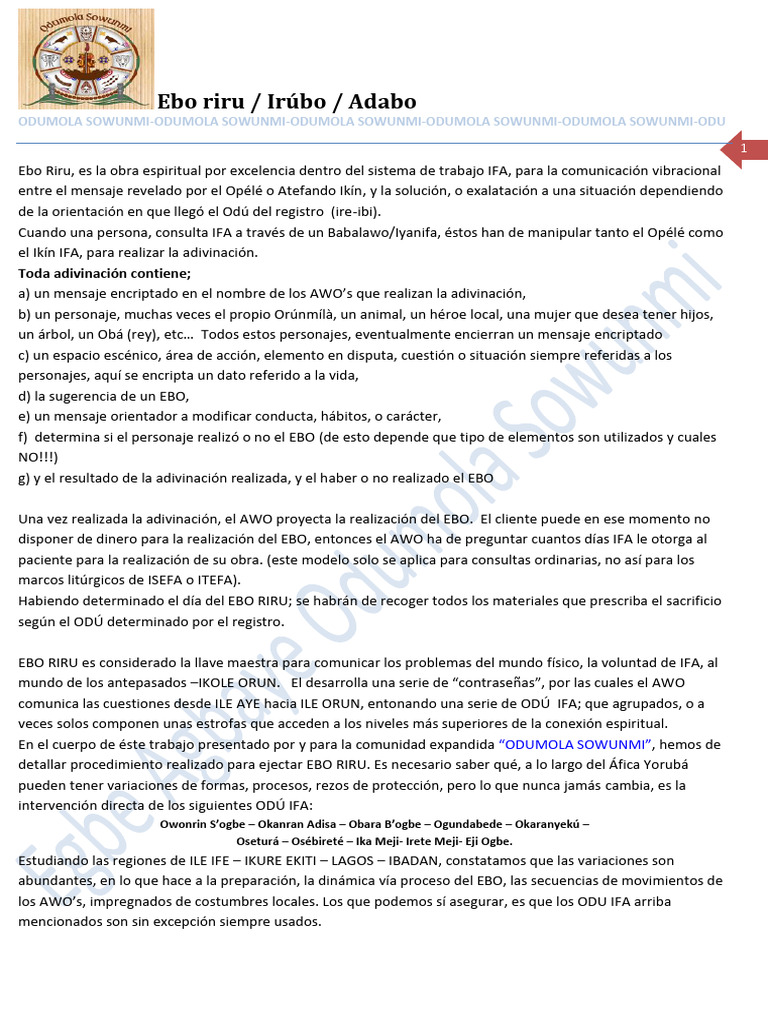 Ebo Riru Odumola Sowunmi Aprobado | PDF