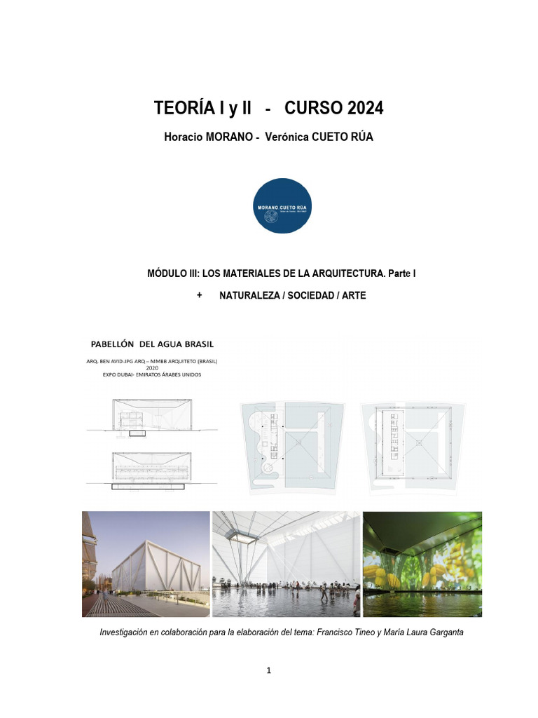 2024 Teoria 1 Modulo 3 Pabellon de Brasil Mmbb Arqs Ben Avid Jpg. Arq | PDF | Agua | Brasil