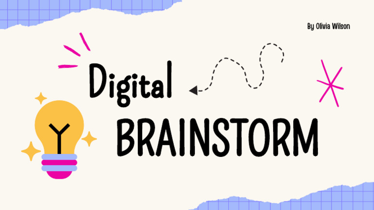 Blue and Yellow Playful Doodle Digital Brainstorm Presentation | PDF